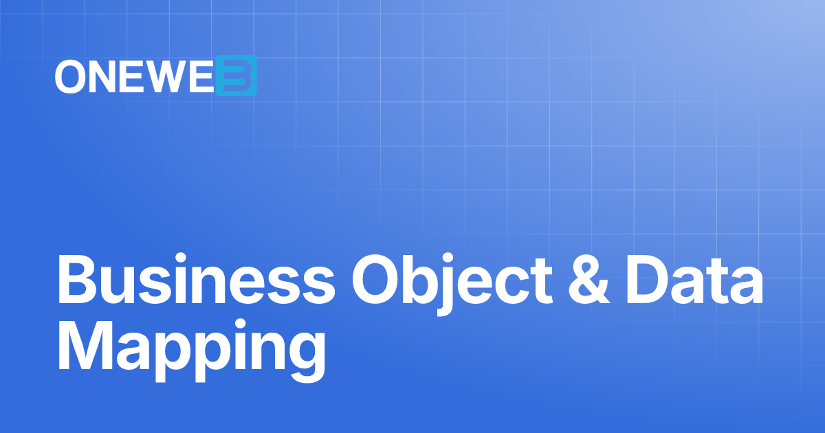 Business Object & Data Mapping | ONEWEB Platform