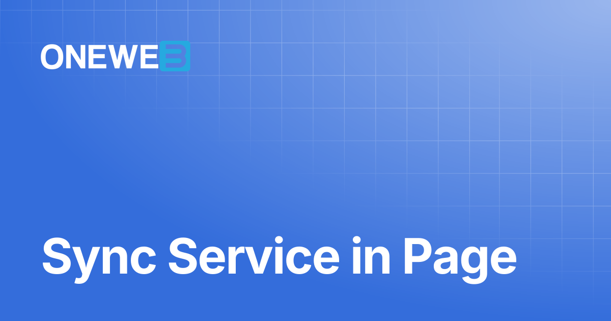 Sync Service in Page | ONEWEB Platform