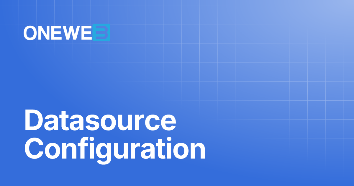 Datasource Configuration Oneweb Platform