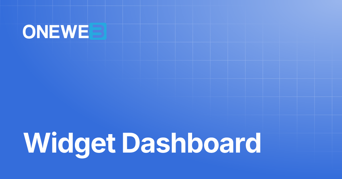 Widget Dashboard | ONEWEB Platform