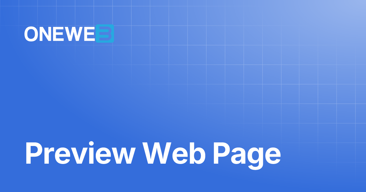 Preview Web Page | ONEWEB Platform