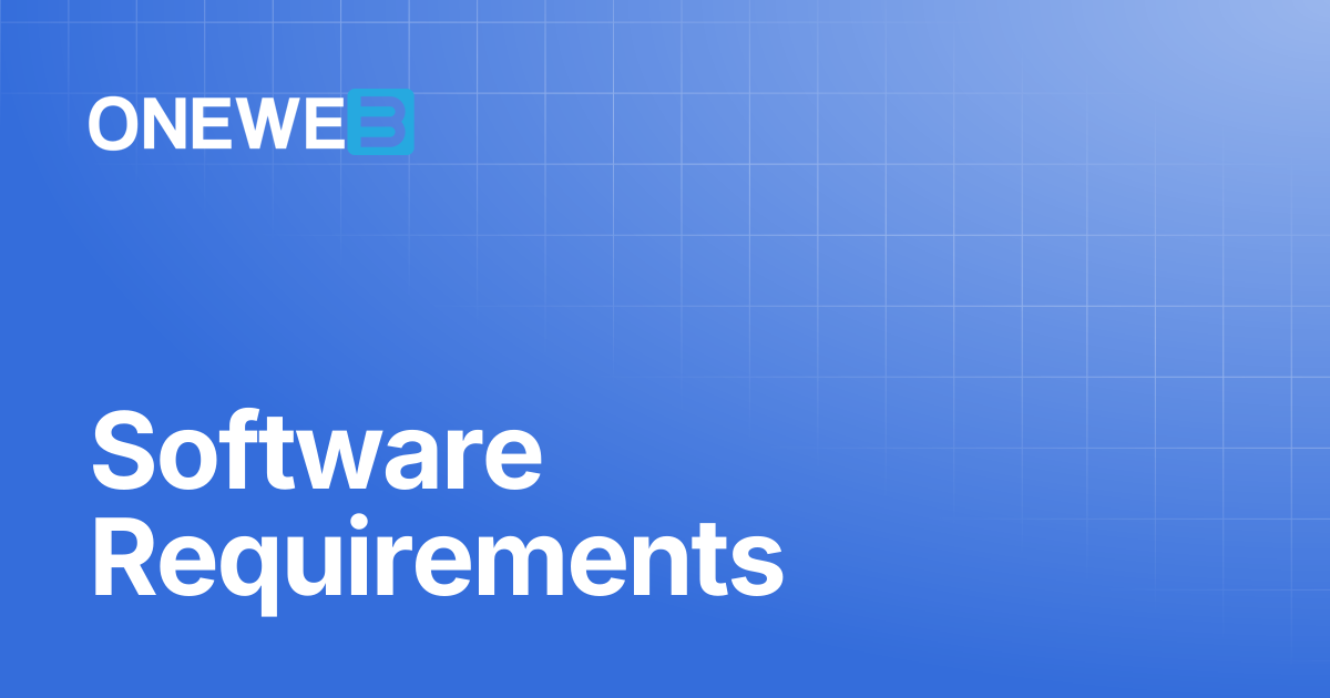 Software Requirements Oneweb Platform