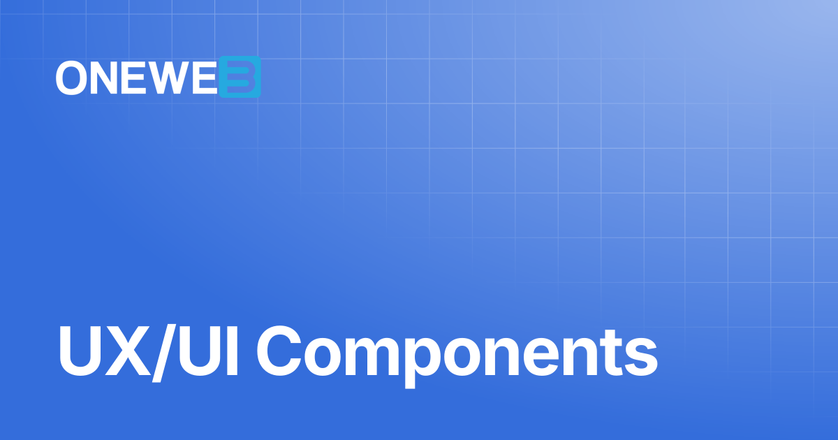 UX/UI Components | ONEWEB Platform